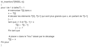 6 Exercices corrigés algorithmes de tri - Complex systems and AI
